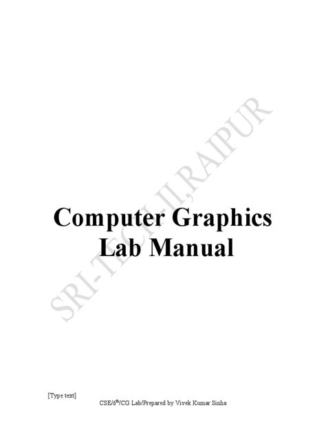 Computer Graphics Lab Manual Type Text Cse6 Cg Labprepared By Vivek Kumar Sinha Pdf