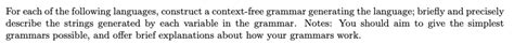 solved for each of the following languages construct a