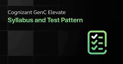Cognizant Genc Elevate Syllabus And Test Pattern 2025 Updated
