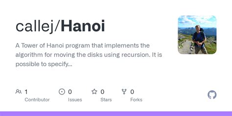Github Callejhanoi A Tower Of Hanoi Program That Implements The Algorithm For Moving The