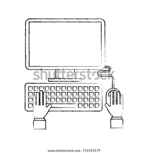 Hands Programmer Working Keyboard Laptop Stock Vector Royalty Free