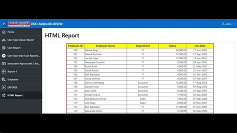 Html Css Reporttabular Report In Oracle Apex Youtube