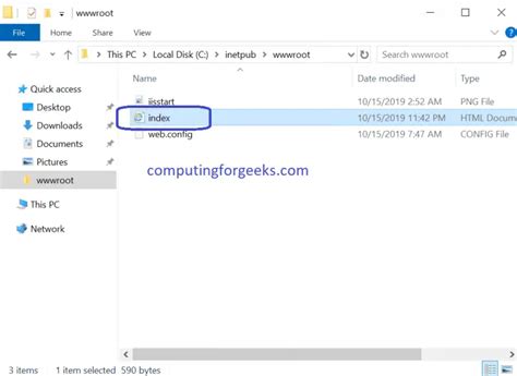 how to configure default site in iis server 2019 computingforgeeks