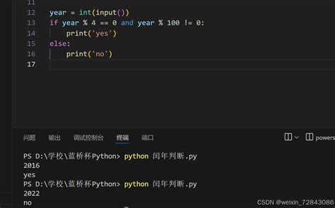2 python蓝桥杯练习——闰年判断 输入连写代码 判断输入的年是否是闰年 python csdn博客