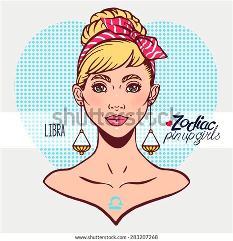 Zodiac Signs Libra Girl Style Pinup Stock Vector Royalty Free