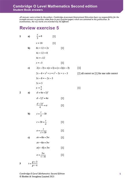 review exercise 5 worked solutions pdf
