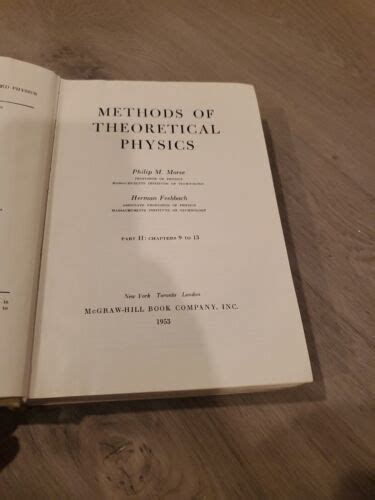 Methods Of Theoretical Physics By Morse And Feshbach 4613749679