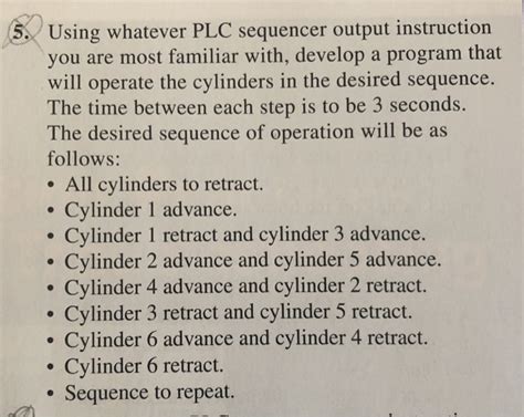 Using Whatever Plc Sequencer Output Instruction You