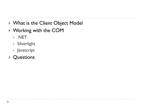 Ppt Introduction To Client Object Model Development Powerpoint