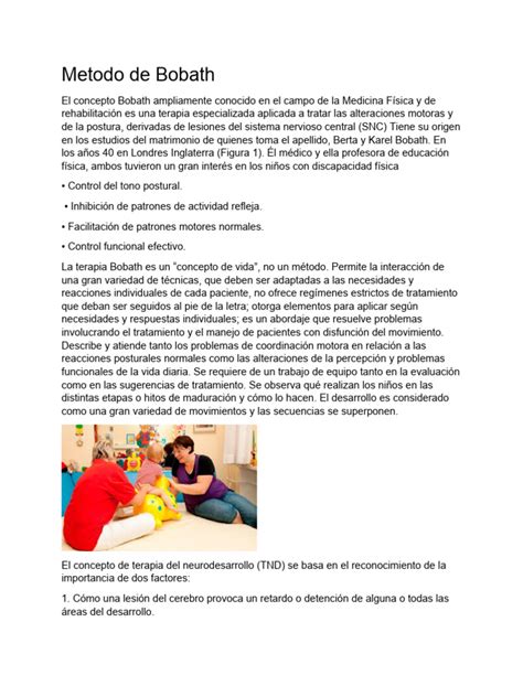 Metodo De Bobath Pdf Neurociencia Sistema Nervioso