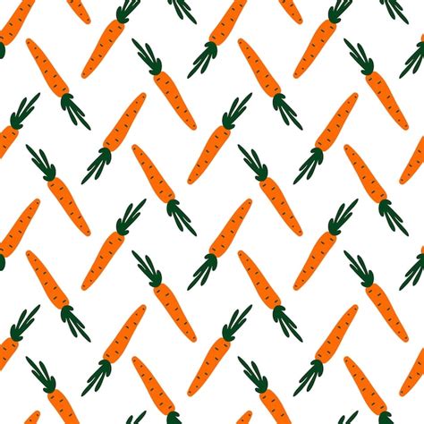 Premium Vector Abstract Simple Seamless Pattern With Carrots Orange Vegetable Vegeterian
