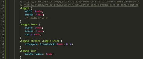 Ionic Framework Ion Toggle Reduce Size Of Toggle Button Stack