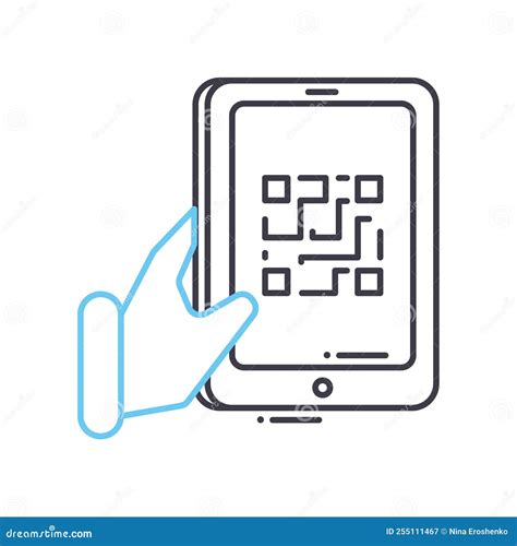 Qr Code Scanner Line Icon Outline Symbol Vector Illustration Concept Sign Stock Vector