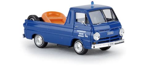 Brekina 34346 Dodge A 100 Pick Up Police Du Lac De Zurich Chargé D