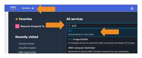 Click On The Services Dropdown In The Upper Left Corner Of The Console And Type Ec2 And Click