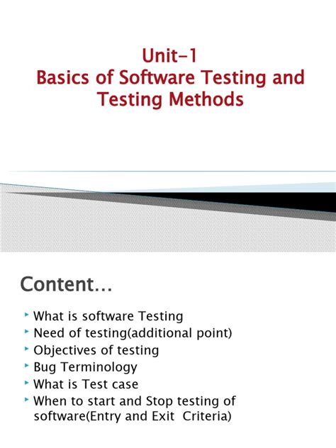 Unit 1 Part 1 Software Testing Basics Pdf Software Bug Software Testing