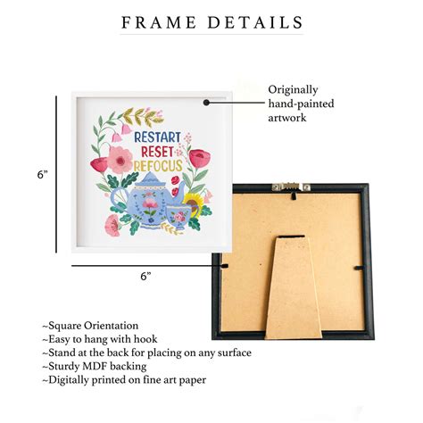 Restart Reset Refocus Wall Art Frame Table Top Mount The Spring Palette