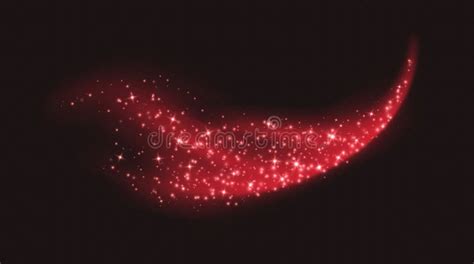 Red Magic Cloud With Sparkles Stardust Sparkling Decoration Glowing Glitter Smoke Trail Stock