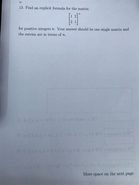 Solved 10 13 Find An Explicit Formula For The Matrix Rl 1 2