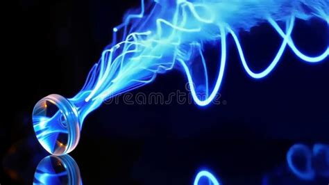 Blue Energy Wave Flow Abstract Science And Technology Stock Footage Generative Ai Stock Footage