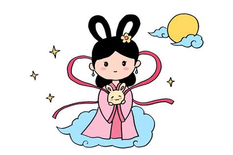 嫦娥抱玉兔的简笔画 嫦娥抱玉兔的简笔画图片大全 苗苗知道