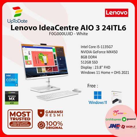 Jual Lenovo Ideacentre Aio Itl Ujid Core I G Mx Gb Gb W Ohs Di Seller Up To