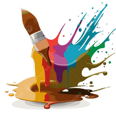 무료 붓 벡터 다채로운 페인트 밝아진 만화와 페인트 브러시의 그림 스티커 클립 아트 상표 클립 아트 Png 일러스트 및 벡터 에 대한 무료 다운로드 Pngtree