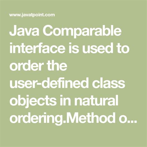 Java Comparable Example For Natural Order Sorting