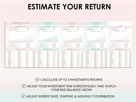 Investment Tracker Excel Google Sheets Spreadsheet Investment Tracker Spreadsheet Investment