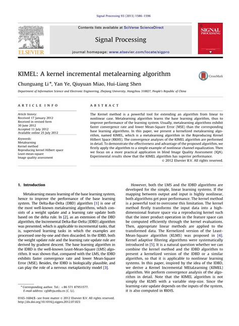Pdf Kimel A Kernel Incremental Metalearning Algorithm Dokumentips