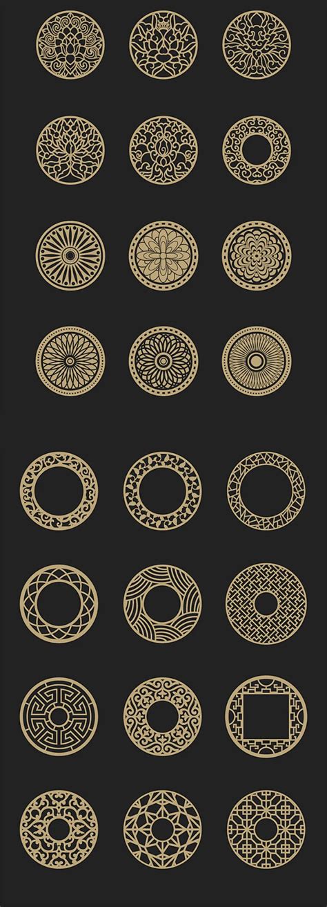 流行方形圆形中国古典图案图形喜字图案设计元素eps矢量格式素材 淘宝网 花瓣网