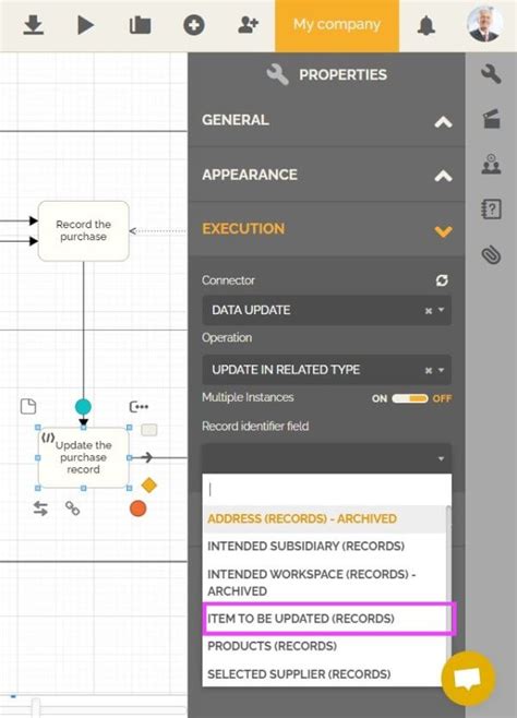 Update A Record By Running A Process