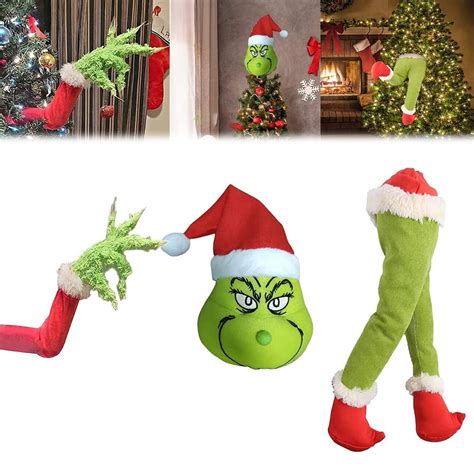 Lunuaoe Grinch Christmas Decorations For Tree Plush Doll Toy T