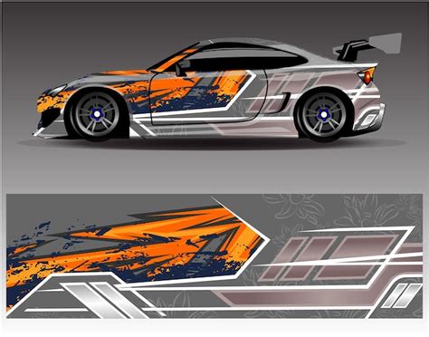 차량용 데칼 디자인 벡터 추상적 인 배경 차량 비닐 랩 프리미엄 벡터