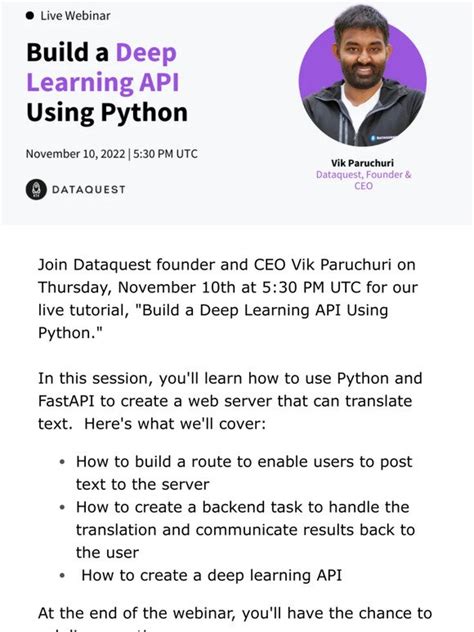 dataquest learn how to build a deep learning api using python milled