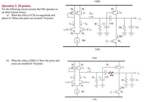 Solved Question 3. 20 points. For the following circuit | Chegg.com