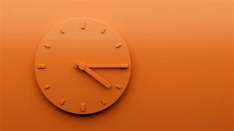 Premium Photo Minimal Orange Clock 4 15 Quarter Past Four O Clock