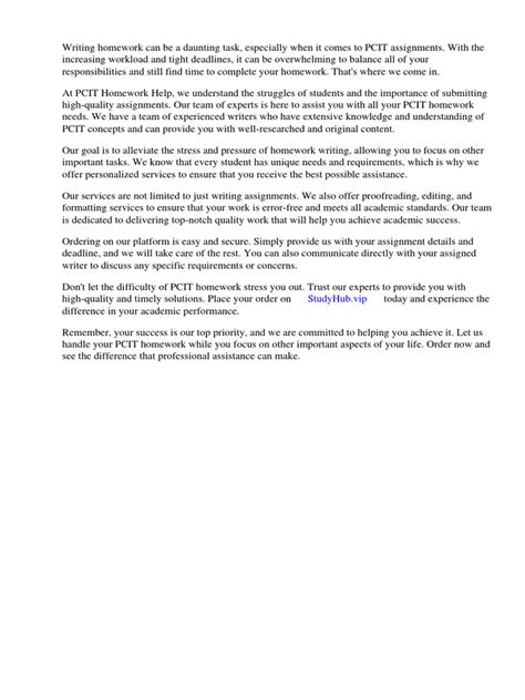 Pcit Homework Pdf Science Technology Engineering And Mathematics