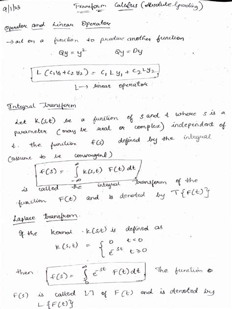 Transform Calclus Notes Pdf