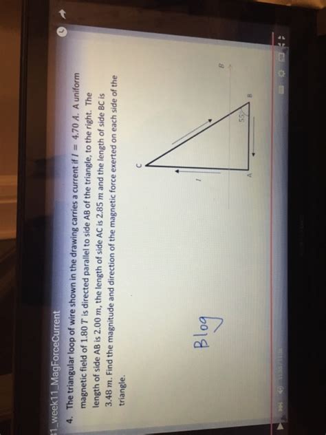 Solved The Triangular Loop Of Wire Shown In The Drawing Chegg Com