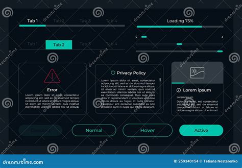 Account Settings UI Elements Kit Stock Vector Illustration Of Element Template