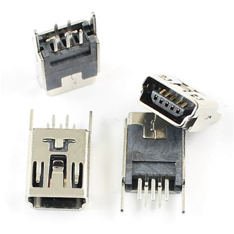 5Pcs Mini USB Female 5 Pin Type B DIP Socket Connector 180 Degree | eBay
