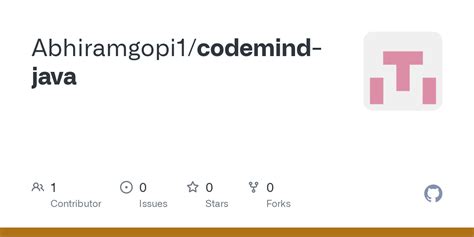 Github Abhiramgopi1codemind Java
