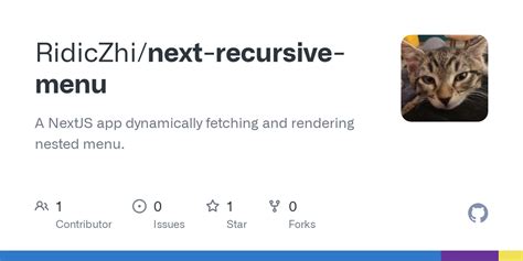 GitHub RidicZhi Next Recursive Menu A NextJS App Dynamically Fetching And Rendering Nested Menu