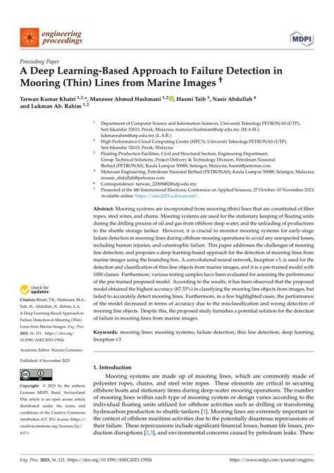PDF A Deep Learning Based Approach To Failure Detection In Mooring Thin Lines From Marine Images