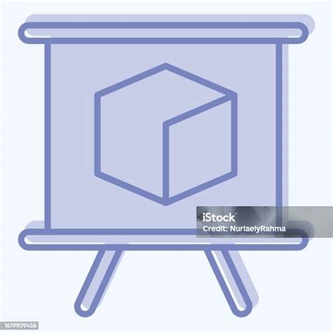 아이콘 3d 프리젠테이션 3d 시각화 기호와 관련이 있습니다 투톤 스타일 심플한 디자인 편집 가능 간단한 그림 3차원 형태에 대한 스톡 벡터 아트 및 기타 이미지 Istock