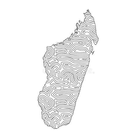 Abstract Topographic Style Madagascar Map Design Stock Vector Illustration Of Symbol City