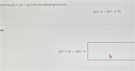 Solved Determine G X A G X For The Following Chegg Com