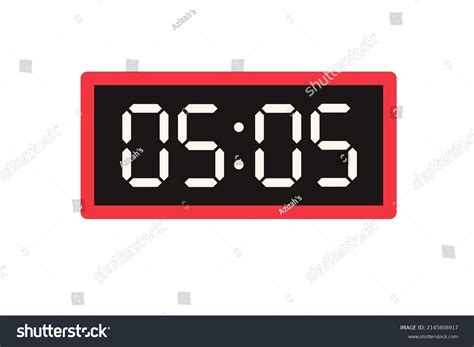 Vector Flat Illustration Digital Clock Displaying Stock Vector Royalty