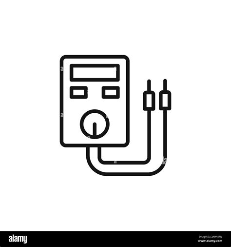 Voltmeter Icon Logo Sign Vector Outline In Black And White Color Stock
